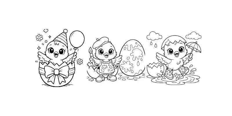 Cute Baby Chicks For Coloring Generator App | PromptBase