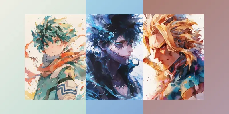 Watercolor My Hero Academia Illustration Generator App | PromptBase