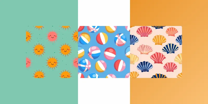 Summer Patterns Cartoon Vector Drawings Generator App | PromptBase