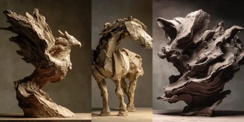 Surreal Clay Maquette Forms Generator App | PromptBase