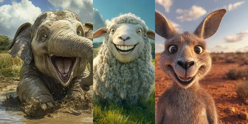 Goofy Realistic Animal Portraits Ai Generator App | PromptBase