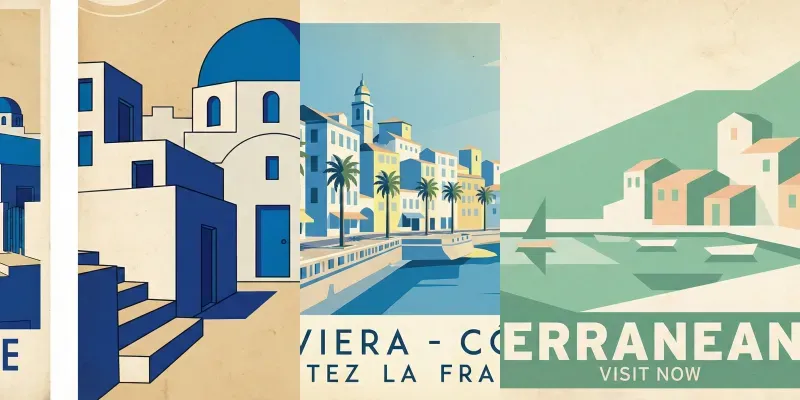 Vintage Mediterranean Posters Generator App | PromptBase