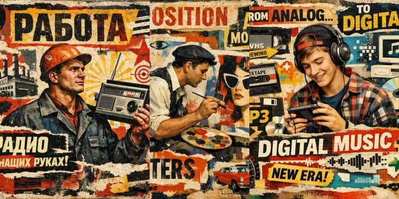 Retro Character Collage Prompt Generator App | PromptBase