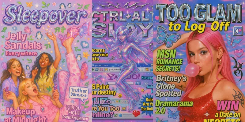 Y2k Magazine Cover Prompt Template Generator App | PromptBase