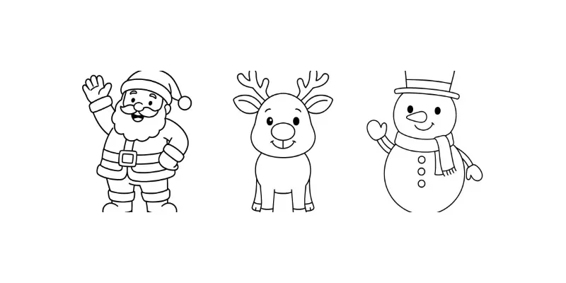 Simple Christmas Coloring Page Generator App | PromptBase