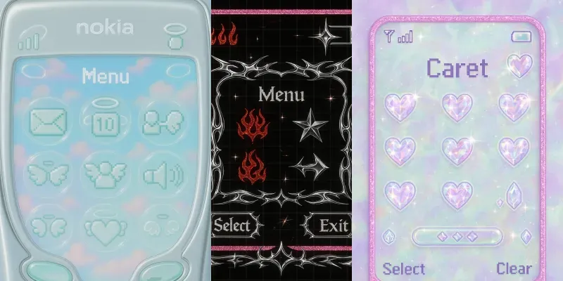 Y2k Nokia Screen Ui No Text Generator App | PromptBase