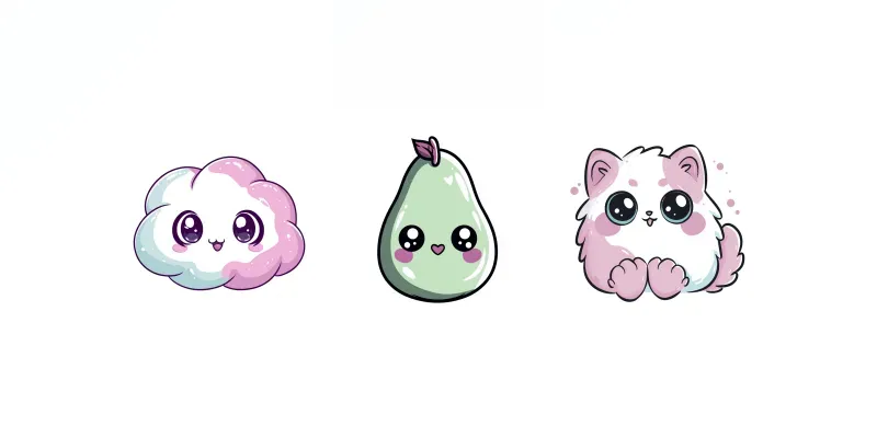 Kawaii Clipart Cute Pastel Art Sticker Generator App | PromptBase