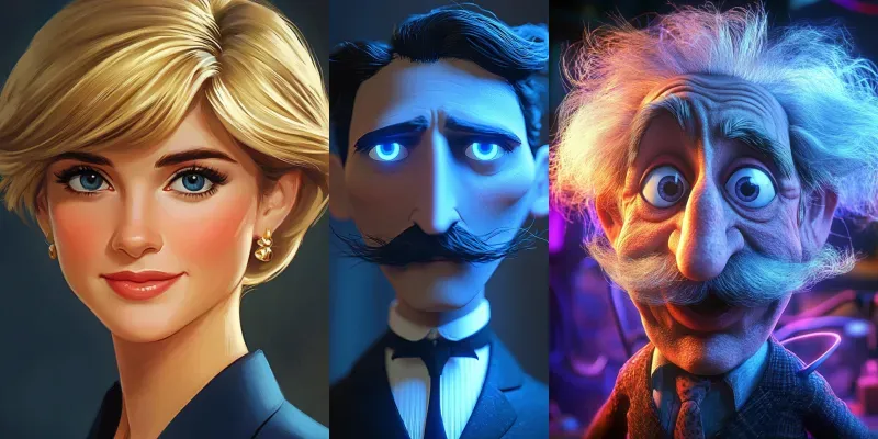 Pixar Portraits Of Iconic Legends Generator App | PromptBase