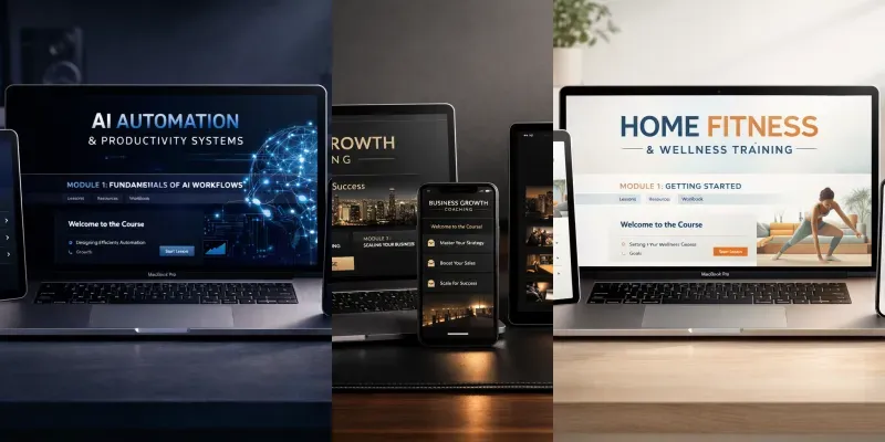 Online Course Mockup Generator App | PromptBase