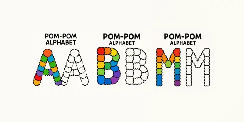Pom Pom Letters For Kids Color Examples ChatGPT Image Prompt | PromptBase
