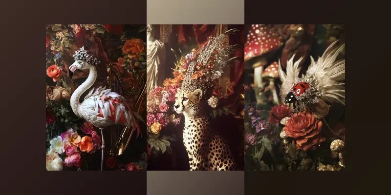 Vintage Photograph Of Regal Animals Generator App | PromptBase