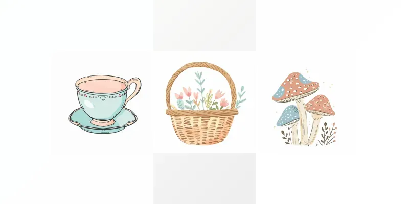 Cottagecore Icon Clipart Set Generator App | PromptBase