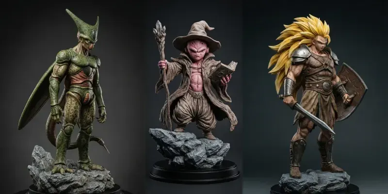 Real Dbz Detailed Collectible Statue Generator App | PromptBase