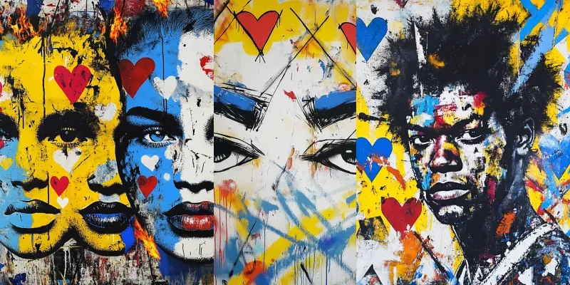 Graffiti Style Collage Art Generator App | PromptBase