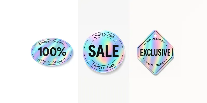 Holographic Sticker Label With Text Generator App | PromptBase