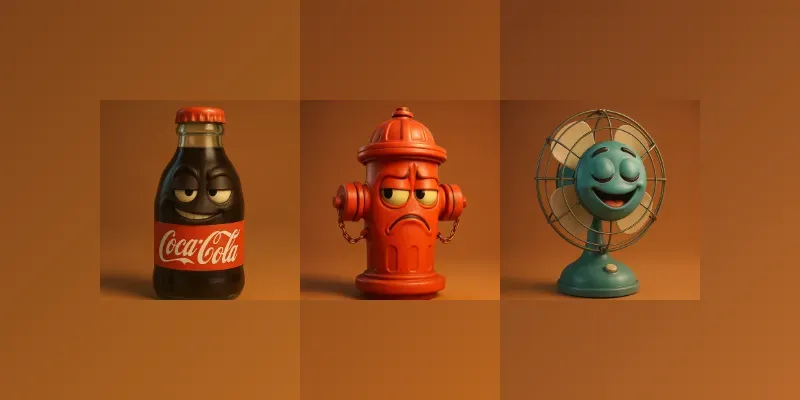 Retro Cartoon 3D Objects With Emotions ChatGPT Image Prompt | PromptBase