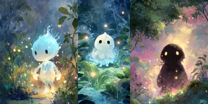 Ghibli Elemental Spirits In Nature Generator App | PromptBase