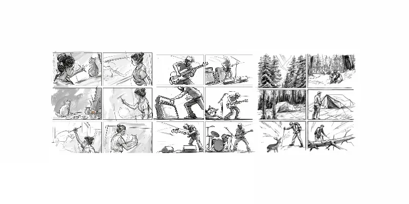 Storyboard Sketches Frame By Frame Generator App | PromptBase