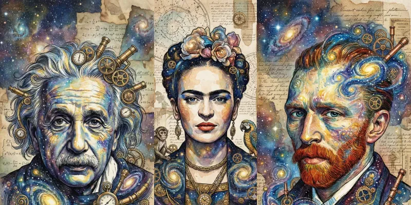 Van Gogh Cosmic Portrait Generator App | PromptBase