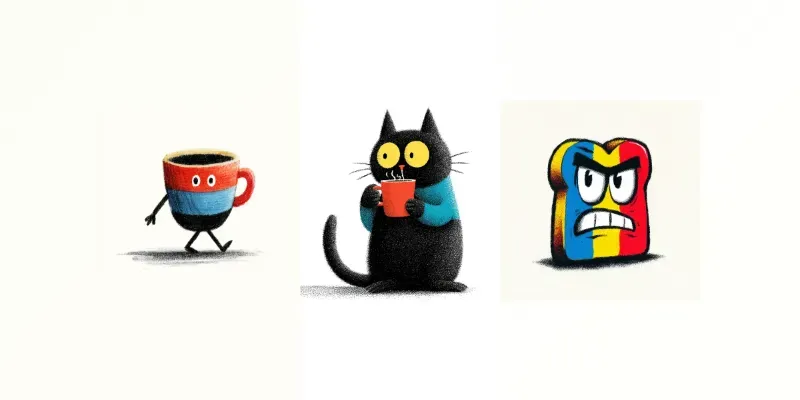 Quirky Line Art Cartoon Generator App | PromptBase