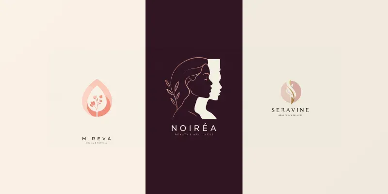 Luxury Beauty Negative Space Logos Generator App | PromptBase