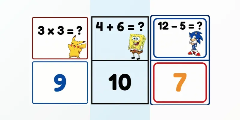 Cartoon Math Flashcard Generator App | PromptBase