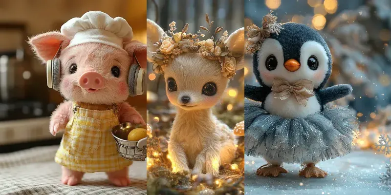 Adorable Cute Fluffy Looking Characters Generator App | PromptBase