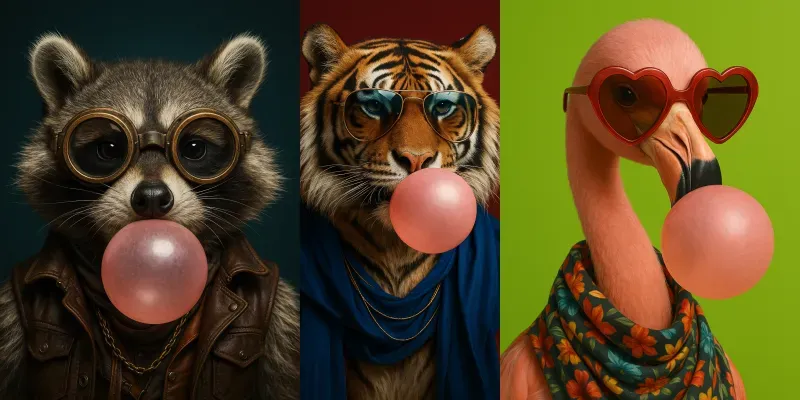 Cool Bubble Animals Poster Pack Generator App | PromptBase