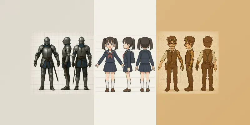 Orthographic Character Reference Sheet Generator App | PromptBase