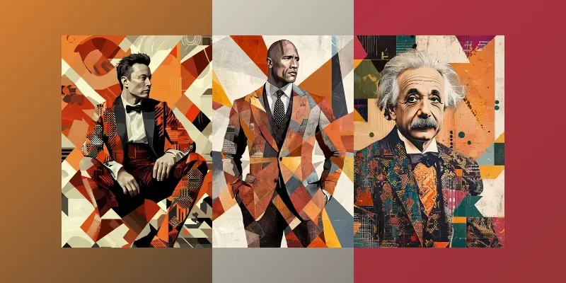 Cubism Pop Art Celebrity Portraits Generator App | PromptBase