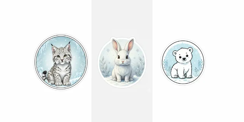 Snow Animal Sticker Pack Creator App | PromptBase