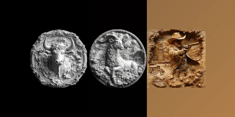 3d Bas Relief Lightburn Height Maps Generator App | PromptBase