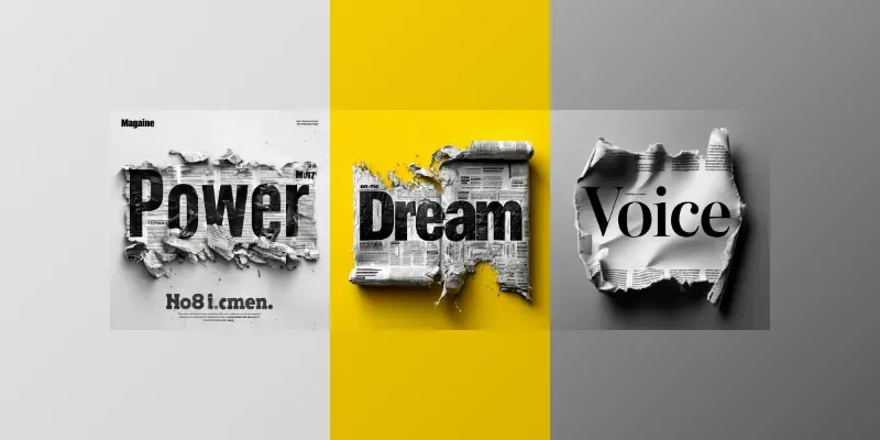 Modern Magazine Ripped Word Art Generator App | PromptBase
