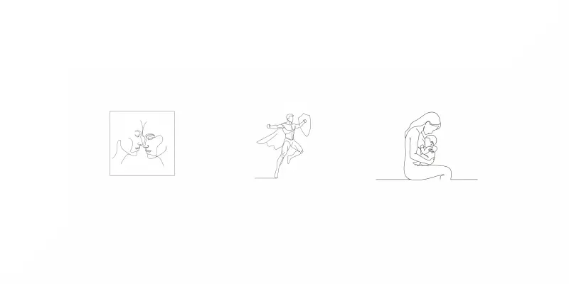 Minimalist Line Art Human Collection Generator App | PromptBase