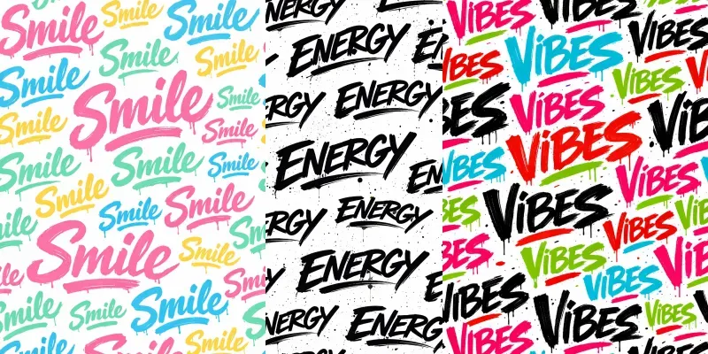 Seamless Graffiti Word Pattern Generator App | PromptBase
