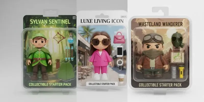 3d Starter Pack Action Figure Generator App | PromptBase