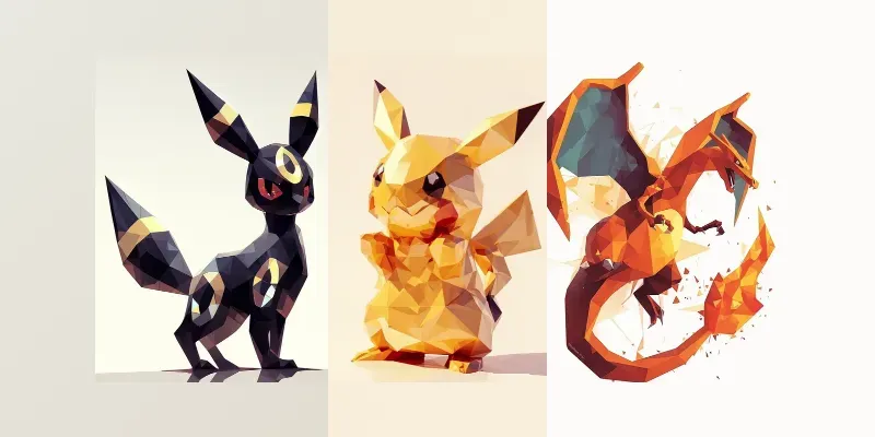 Low Poly Pokemon Illustration Generator App | PromptBase
