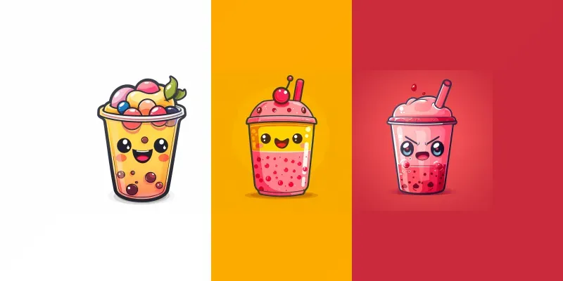 Kawaii Bubble Tea Sticker Pack Generator App | PromptBase