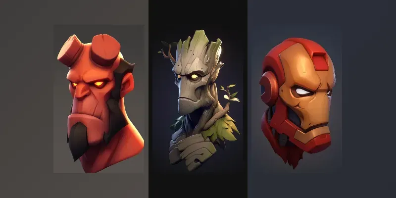 Marvel 3d Low Poly Style Head Generator App | PromptBase