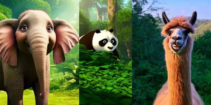 Realistic Goofy Animals With Big Smiles Hailuo AI Prompt | PromptBase