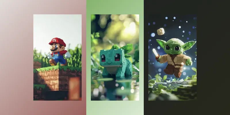 Minimalist 3d Pixel Art Voxel Design Generator App | PromptBase