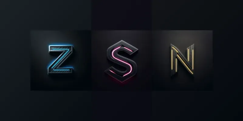 Sleek Neon Letter Logo Design Generator App | PromptBase