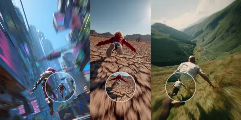 Flying People Ultra Low Angle Midjourney Video Prompt | PromptBase