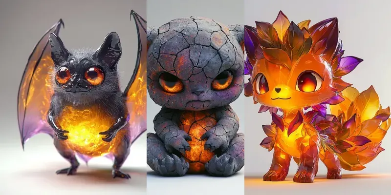 Molten Glass Halloween Fakemon Design Generator App | PromptBase