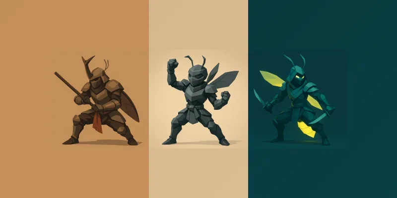 Insect Ninja Low Poly Characters Generator App | PromptBase