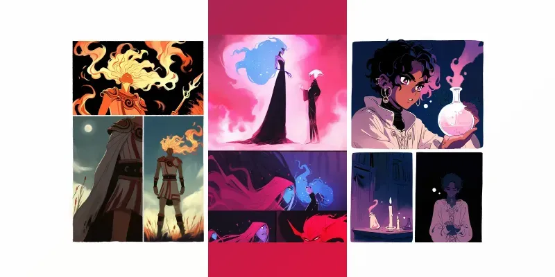 Your Characters In Painterly Comic Pages Generator App | PromptBase