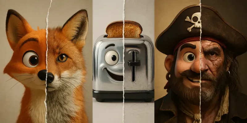 Real Vs Stylized Portraits Generator App | PromptBase