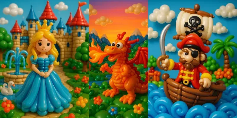 Balloon World Characters ChatGPT Image Prompt | PromptBase