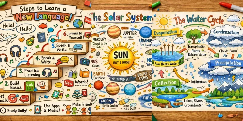 Educational Sketchnote Poster Maker Generator App | PromptBase