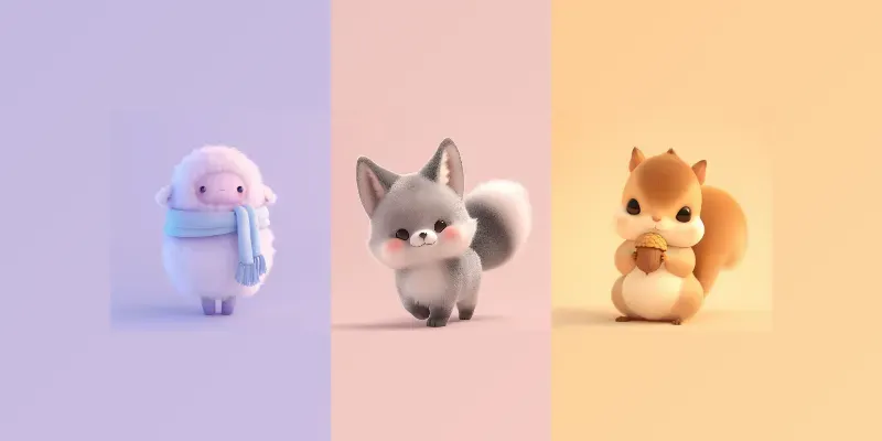 Cute Chibi Fluffy Animals Cliparts Generator App | PromptBase